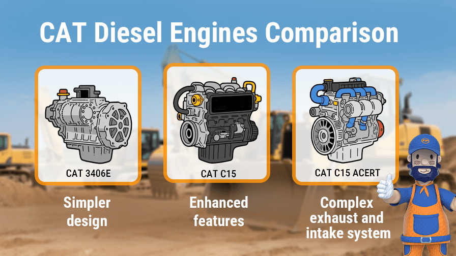 CAT Diesel Engine 3406E vs C15 vs C15 Acert Comparison Guide