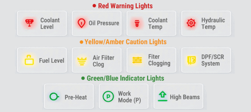 Komatsu Warning Light Symbols and Fault Codes