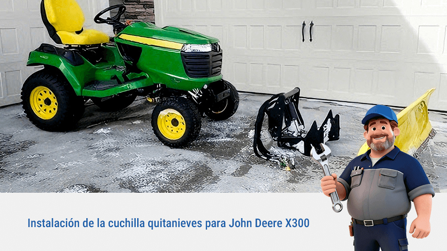¿Cómo instalar una cuchilla quitanieves en el John Deere X300 ...